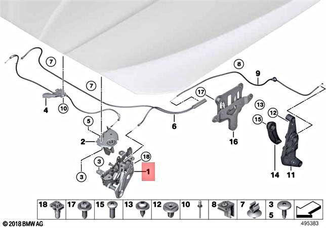 Genuine BMW Alpina Hybrid M5 M6 Z4 Roadster Lock Bonnet Active Left ...