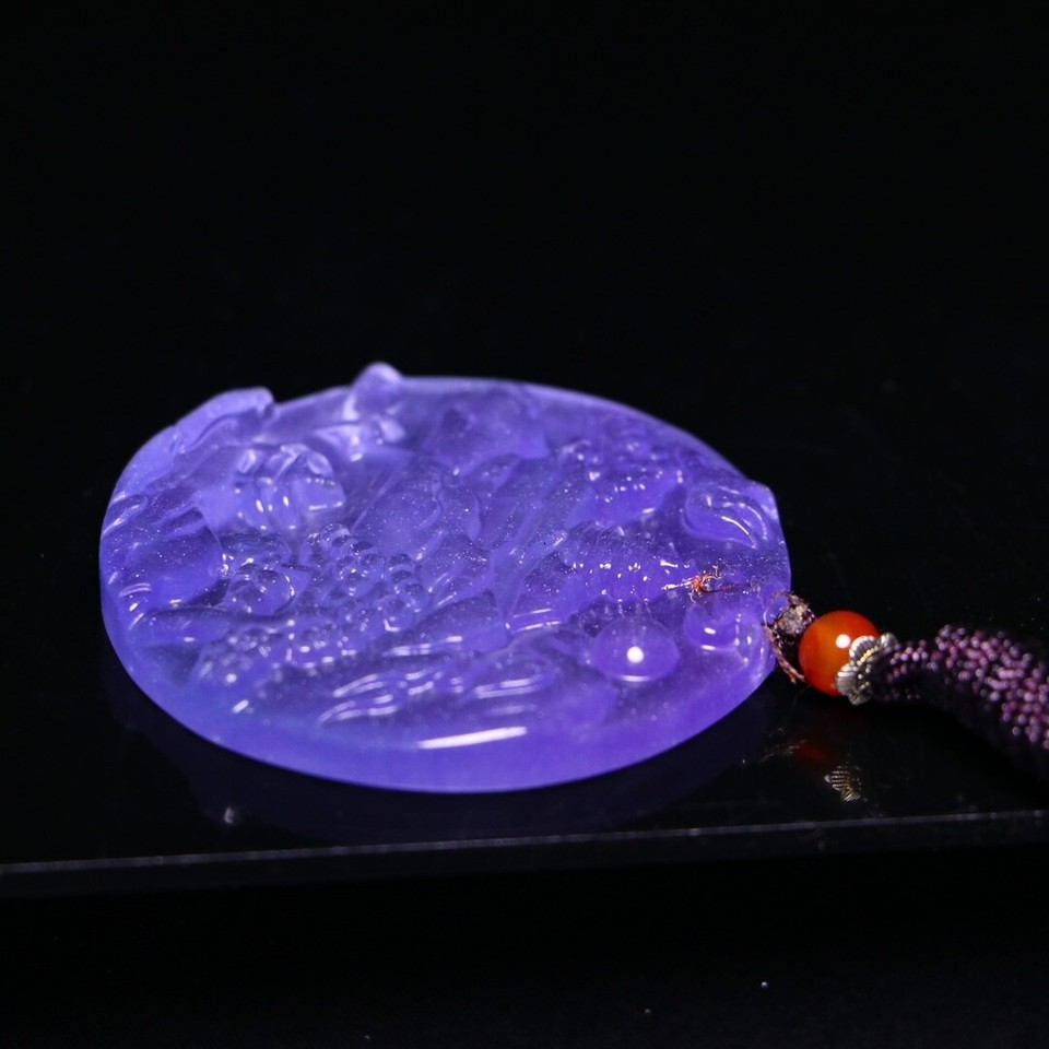Perfect High Ice Chinese Jadeite Jade Precision Carving Landscape ...