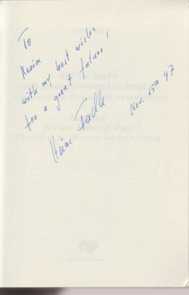 Looking for the Natural Way, by Heinz Fadle, Trombone and Brass Playing ...