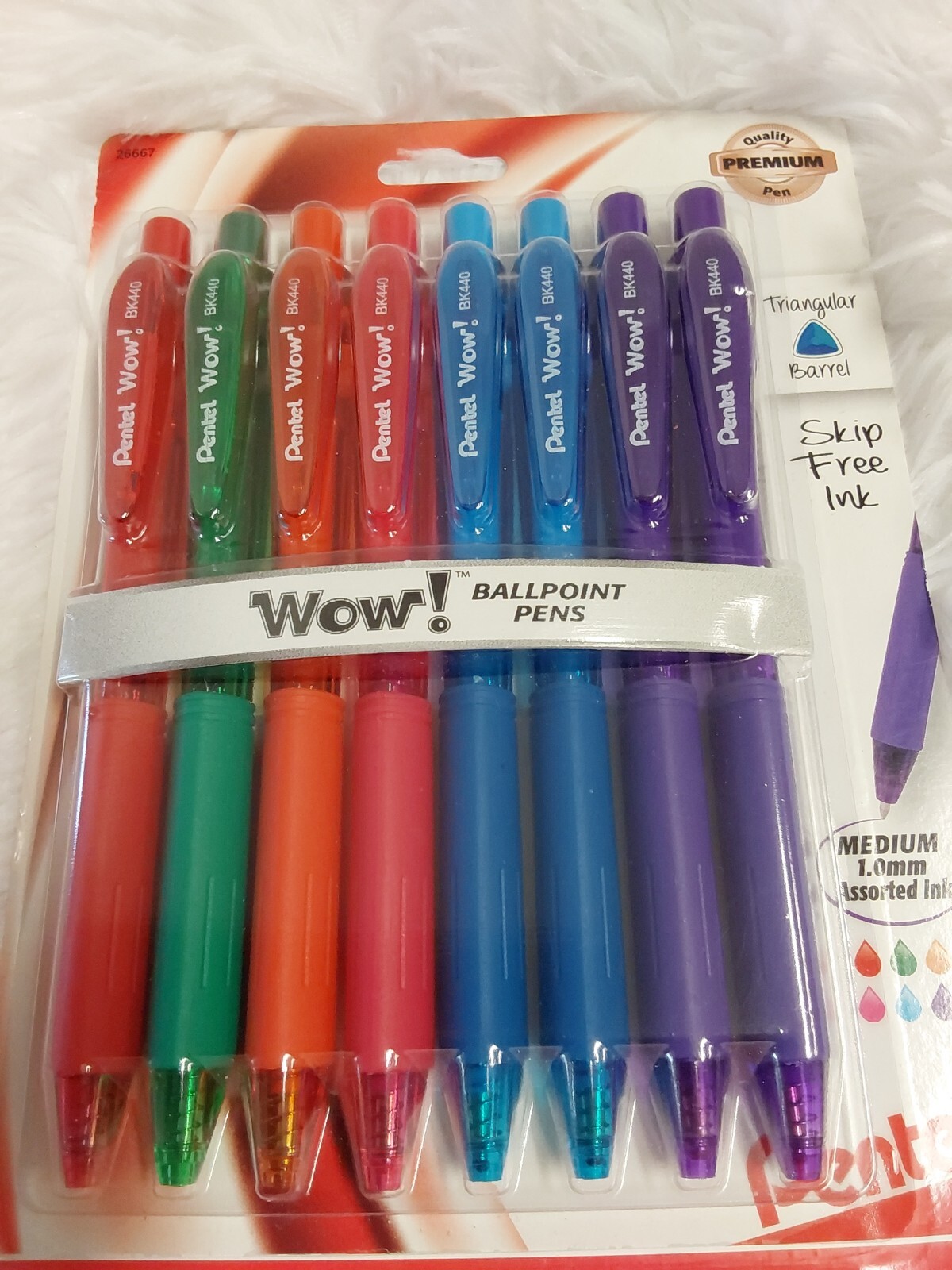 Pentel WOW! Ballpoint Pens 8 Assorted Ink Medium Point W/Triangular ...