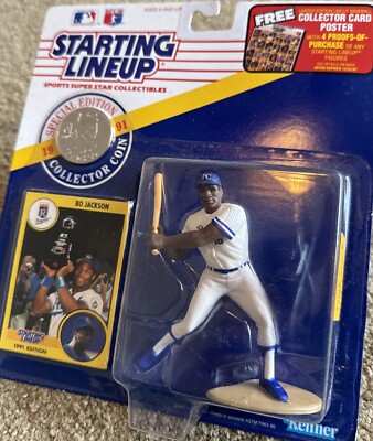 1991 BO JACKSON #16 final Kansas City Royals Starting Lineup + coin New ...