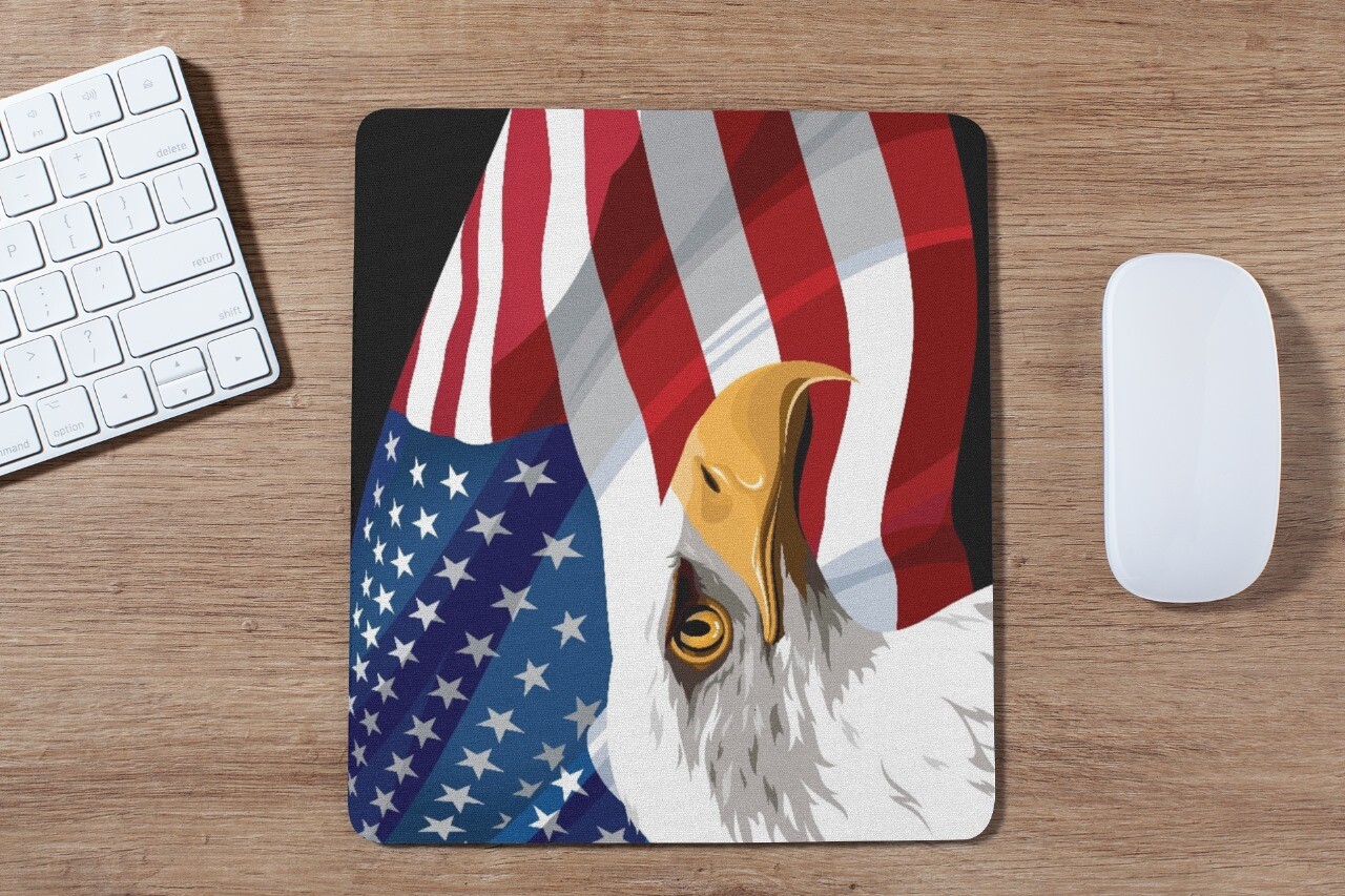 American Flag Mousepad USA Flag Gaming Mouse Pad For Laptop PC Desk Mat ...