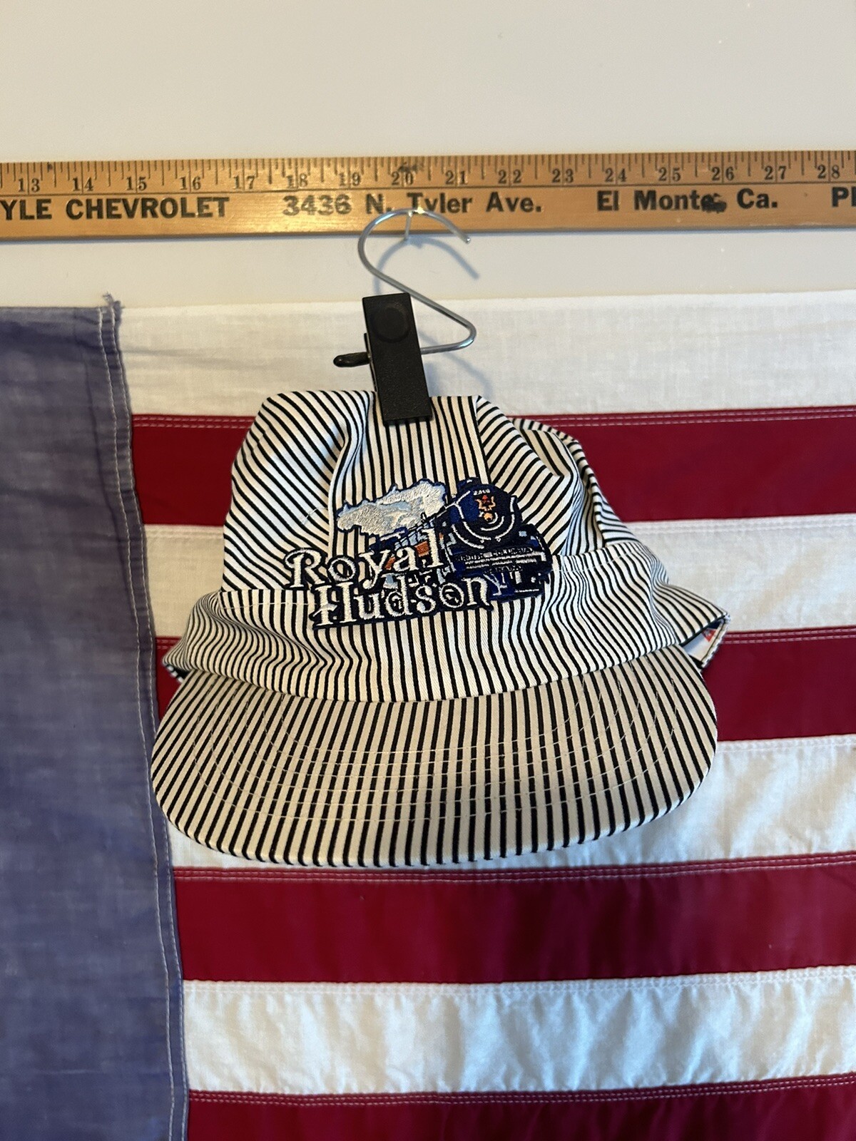 Vintage Royal Hudson Train Pin Stripe Conductor Hat - Gem
