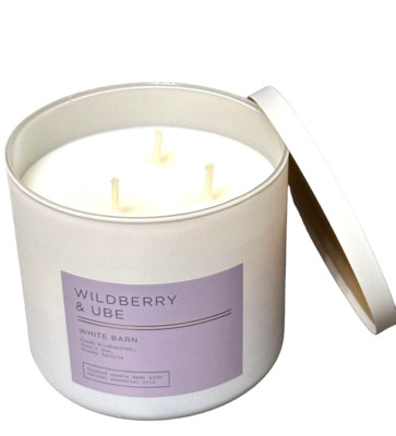 BATH & BODY WORKS WHITE BARN 3-WICK SCENTED CANDLE WILDBERRY & UBE 14.5 ...