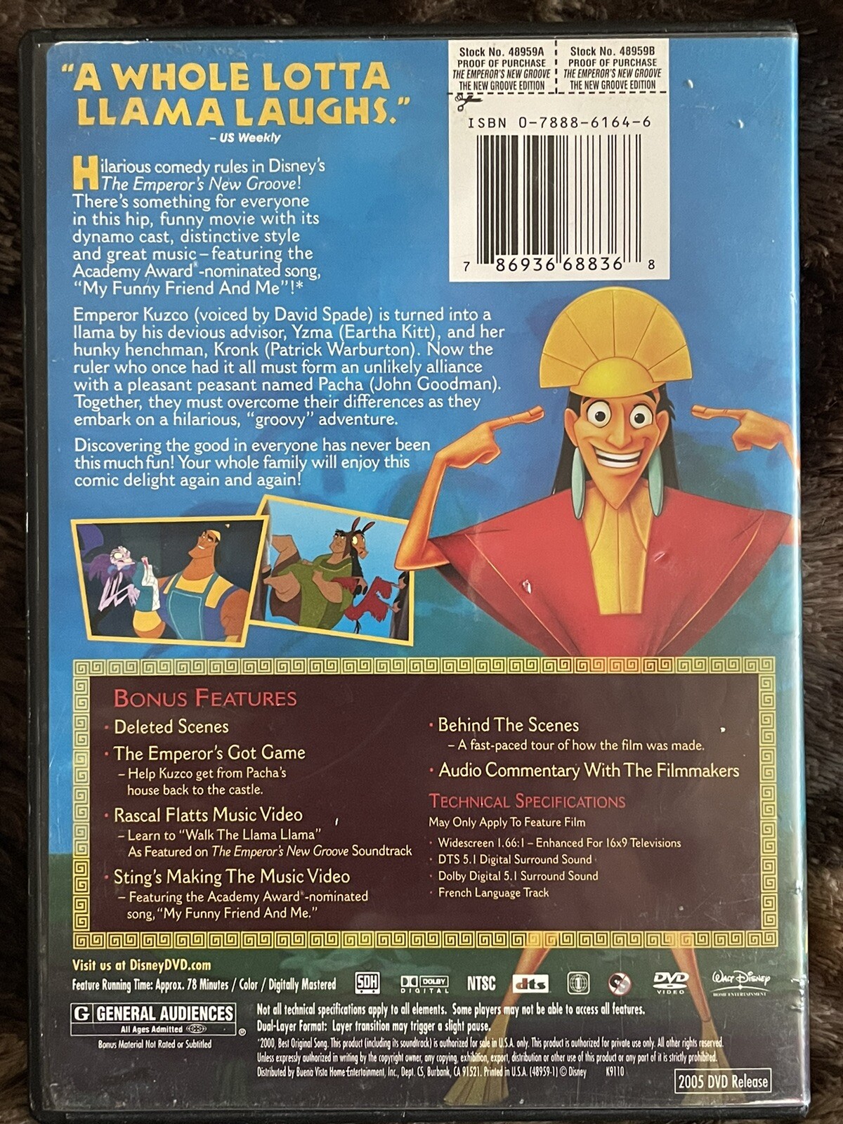 The Emperor's New Groove (DVD, 2000) 786936688368 | eBay