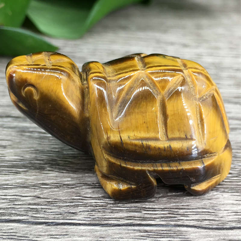 Natural Quartz Tiger's Eye Stone Carved Longevity Reiki Mineral Crystal ...