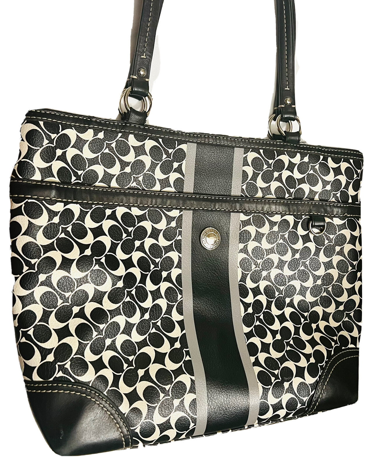 COACH CHELSEA HERITAGE SIGNATURE SATCHEL SHOULDER TOTE HANDBAG PURSE ...