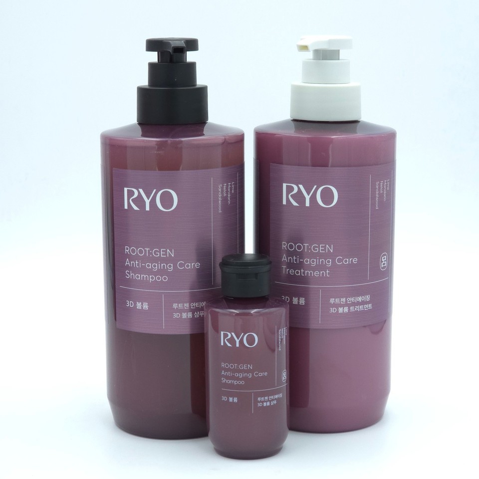 RYO Root:Gen Anti Aging Care Shampoo Treatment Set Hair Lose 3D Volume ...