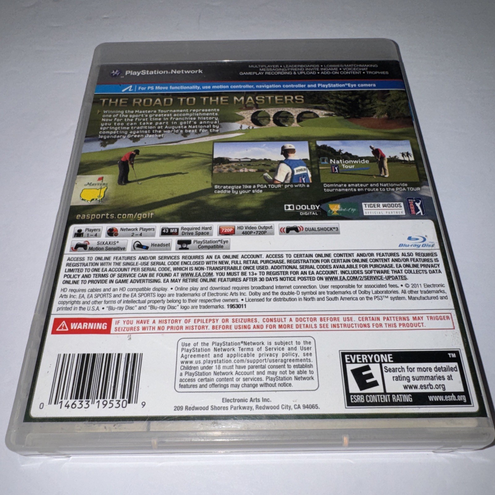 PS3 Playstation 3 Masters Tiger Woods PGA Tour 12 Video Game TW 2012 ...