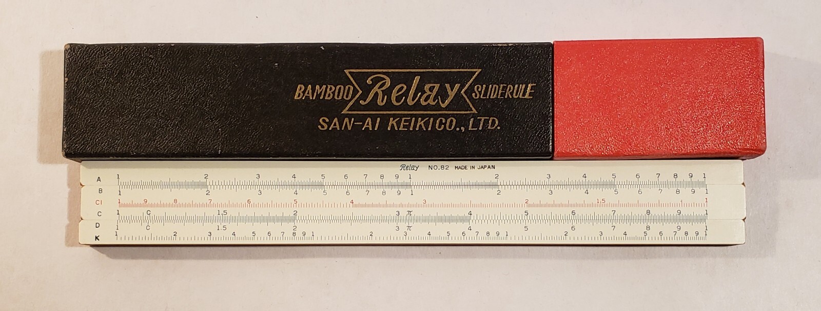 Relay Slide Rule #82 Like New Bamboo Made in Japan 1962 San-Ai Keikico ...
