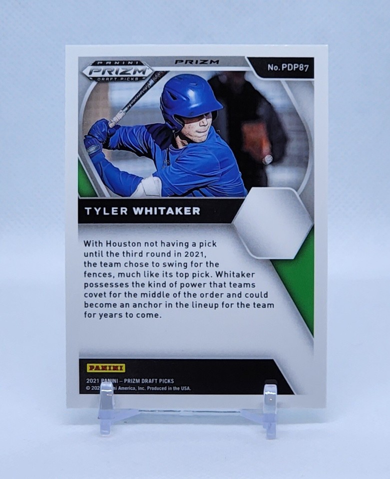2021 Panini Prizm Draft Picks TYLER WHITAKER Green Pulsar ASTROS #PDP87 ...
