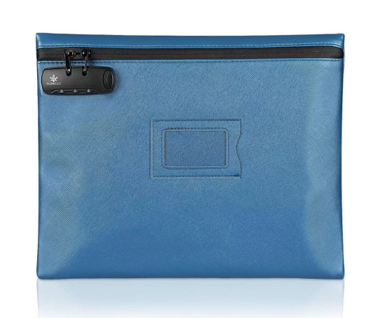 1 PC Blue Lockable bank bag large 13.75"X10.75" money bags & lock ...