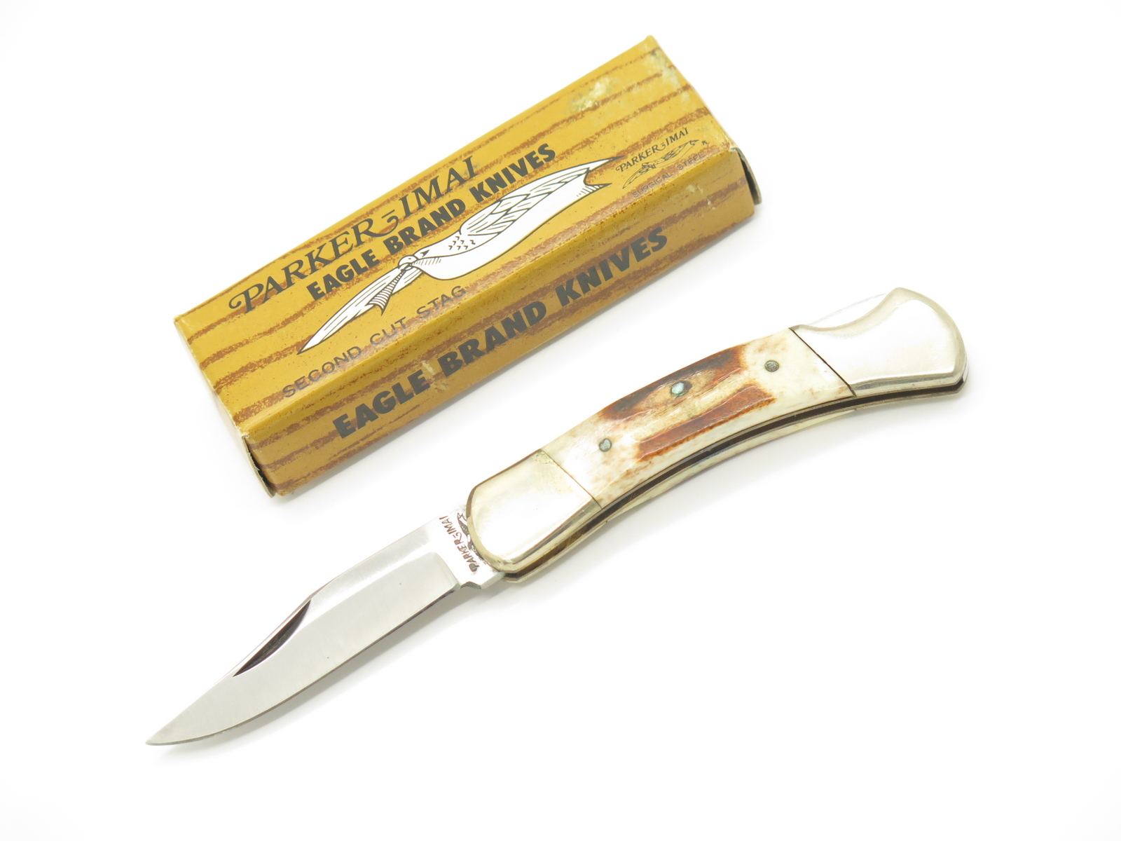 Vintage 1980s Parker Imai Seki Japan K247 Stag Folding Lockback Pocket ...