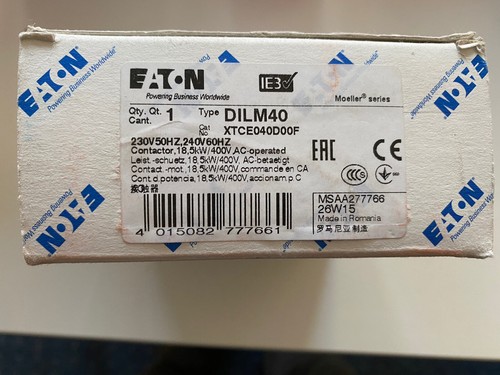 Eaton Dilm40(230v50hz, 240v60hz) Contactor Xtce040d00f | eBay