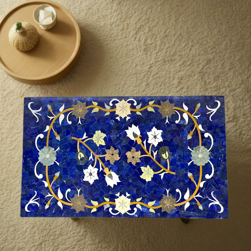 Blue Lapis Lazuli Stone Dining Table Top Handmade Kitchen Slab Bar ...