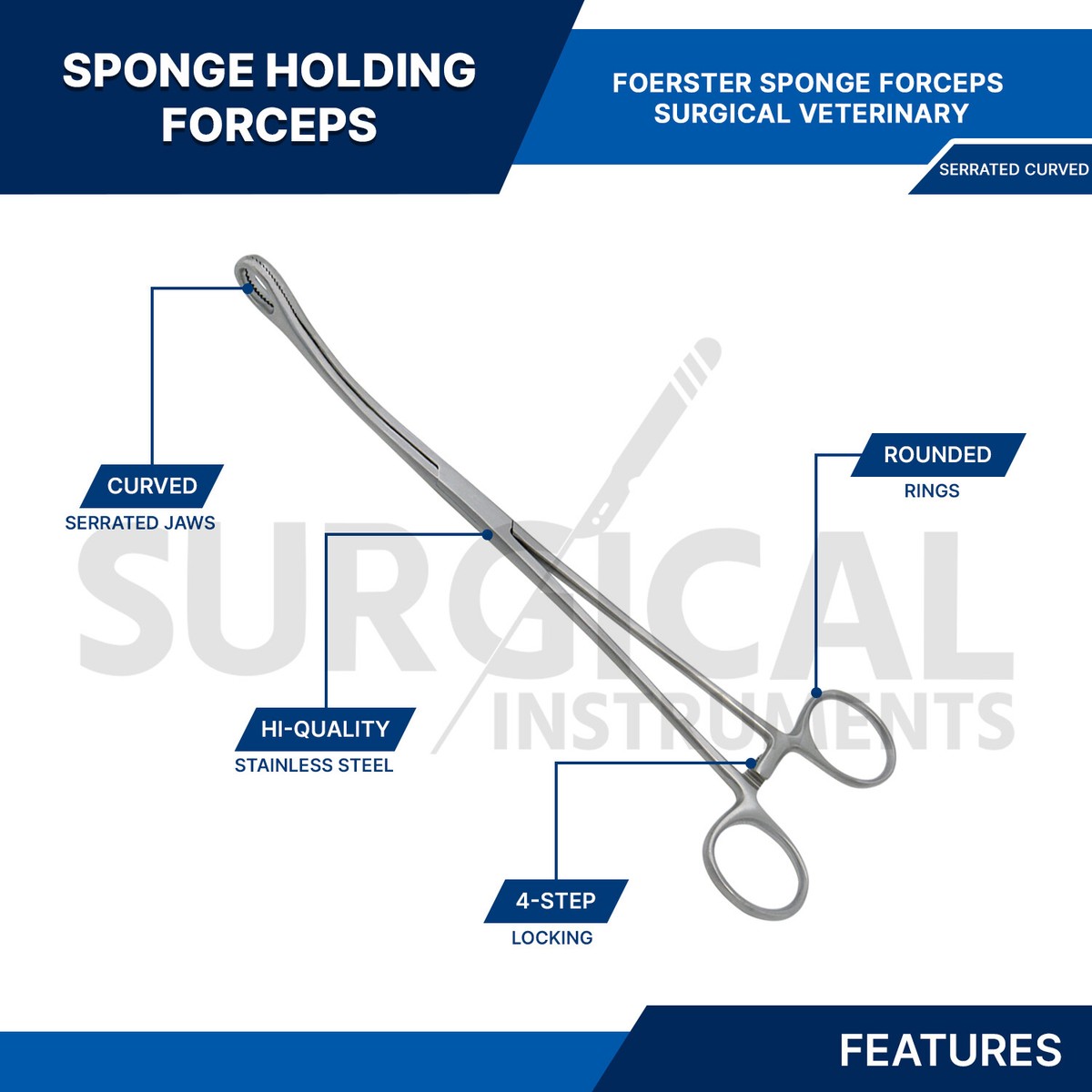 Surginstruments Surgical Tool TC – 6 Cross Serrated Jaws, German Grade ...