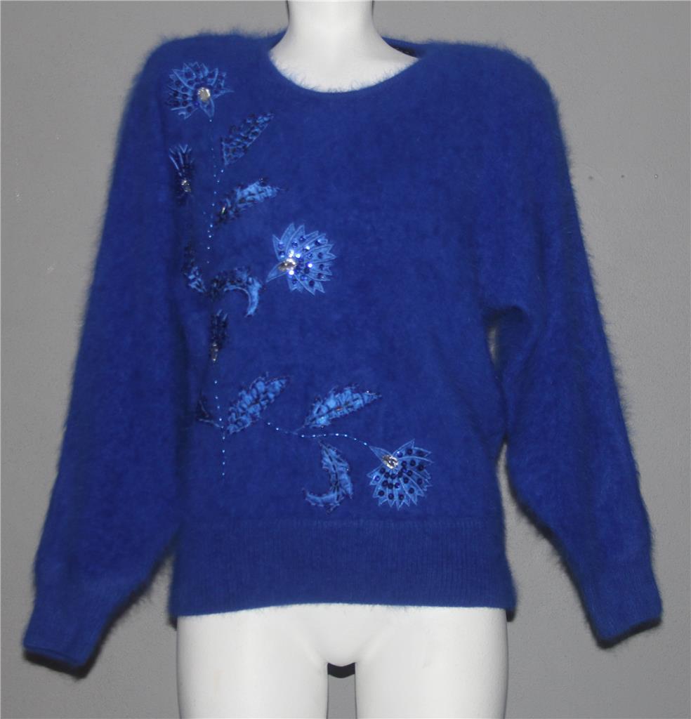 VTG Venesha High Quality Royal Blue Jacobean Beads Sequins Angora ...