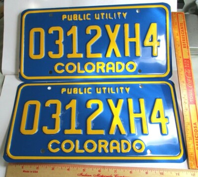 2 Colorado PU license plate collectible old car garage Co Colo ...