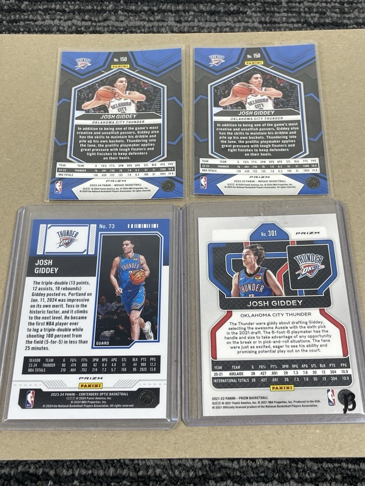 🔥 2021-22 Panini Prizm • Josh Giddey #301 Silver Prizm (RC) & Others 4 ...