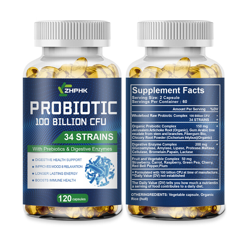 Probiotics 100 Billion CFU Potency Digestive Immune Health 120/240/480 ...