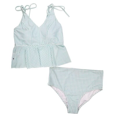 Women Simply Southern 2pc Tankini Green Gingham XL Swimwear Bathing ...