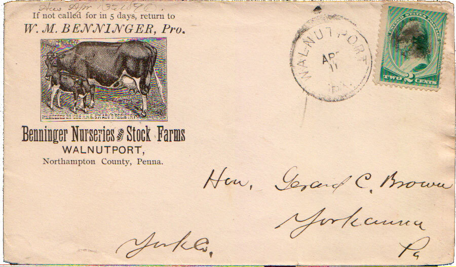 Pennsylvania Walnutport 1890 cork killer 2c Green Washington Banknote ...