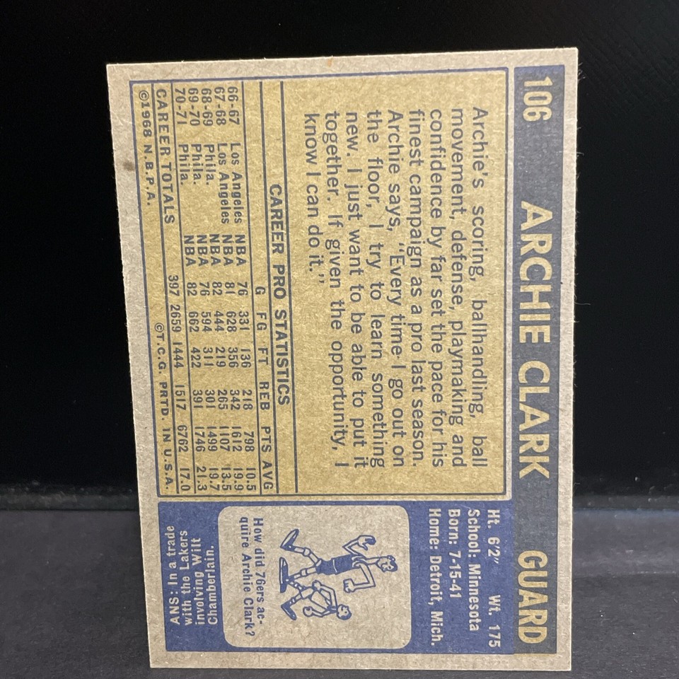 1971-72 Topps Set-Break #106 Archie Clark NR-MINT | eBay