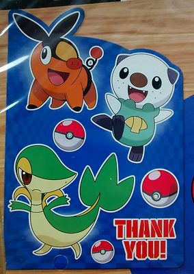 Pokemon Thank You Cards Pack of 8 Envelopes Seals Kids Party Supplies ...