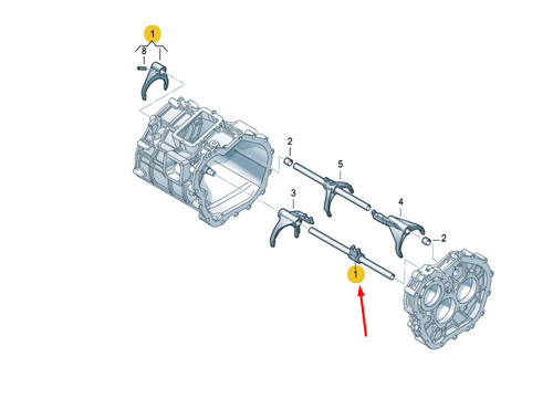 NEW AUDI R8 42 REVERSE GEAR SELECTOR SHAFT WITH FORK 086311820B NO DUTY ...