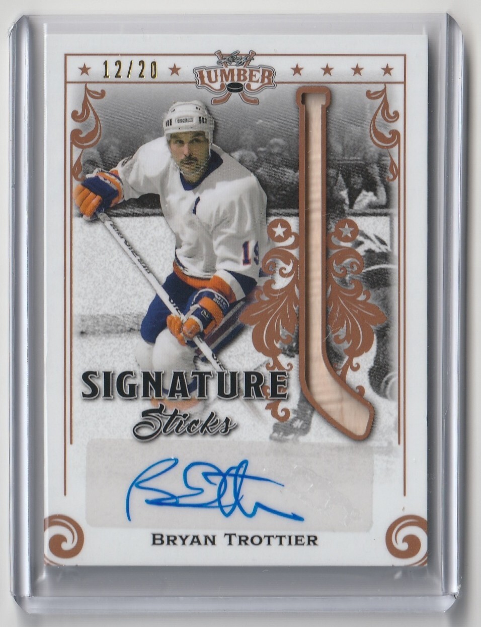 ⭐2021-22 Leaf Lumber Signature Sticks #SS-BT1 - Bryan Trottier Auto 12 ...
