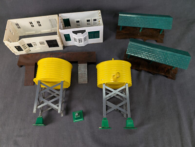 MARX Vintage Water Towers, Buildings, Houses, Walkway for Model Train ...