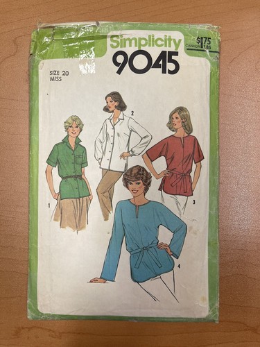 Simplicity 9045 Pattern Tunic Size 20 Misses Precut Vintage 1979 | eBay