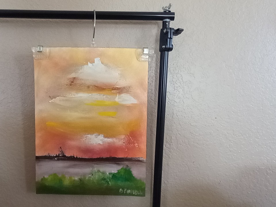 "red sky II" -Original Art-Oil Paint on Loose Canvas-Signed by B Powell ...
