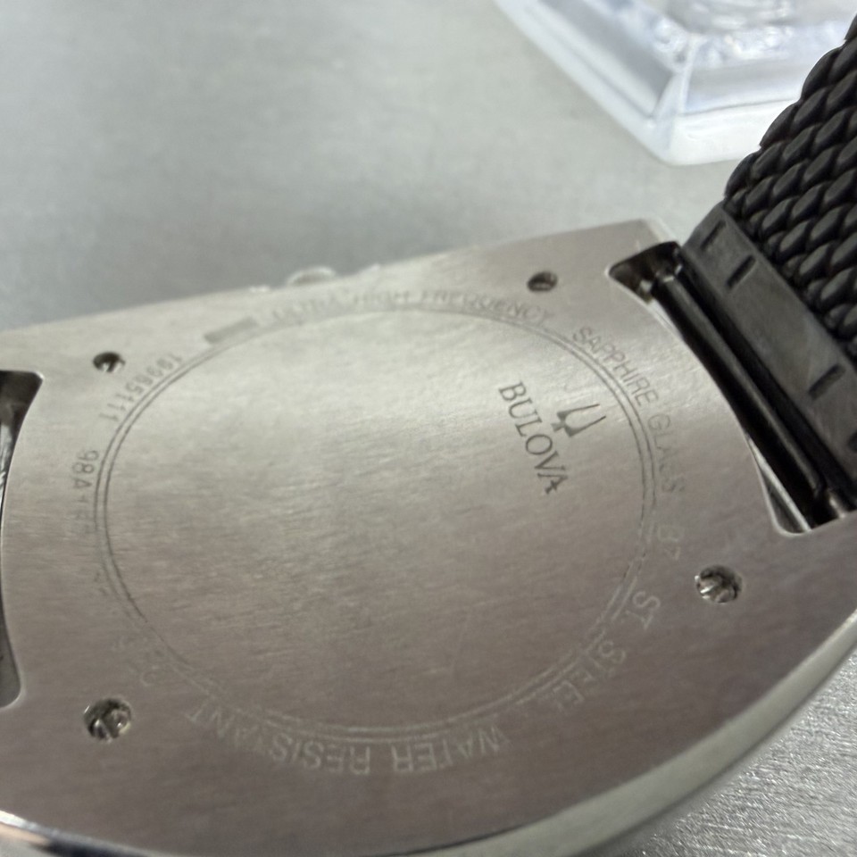 Bulova Precisionist Chronograph Watch Men 43mm Black Dial Steel 98A155 ...