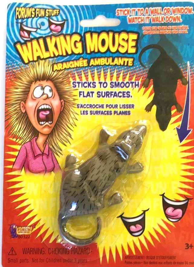 Funny WALKING MOUSE Sticks & Walks Down Wall Fake Prank Joke Rat Toy ...