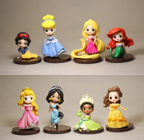 Disney Princesses 8 Pcs PVC Toy Set Figure Cake Topper US Seller Free ...
