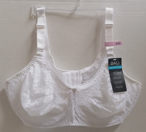 New Bali Lace 'n Smooth Comfort-U Back Full-Figure Bra DF3432 White ...