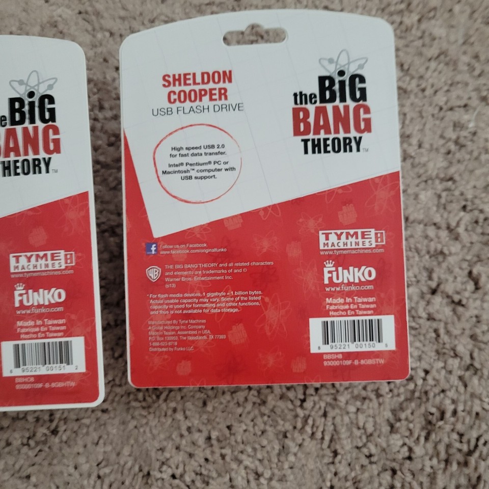Set Of 3 Big Bang Theory 8 GB USB Flash Drives - Sheldon, Leonard ...