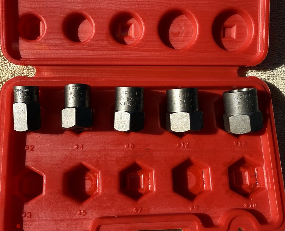 CRAFTSMAN 5 PC #3 #5 #7 #9 #10 EXT BOLT NUT REMOVER NUT EXTRACTOR ...
