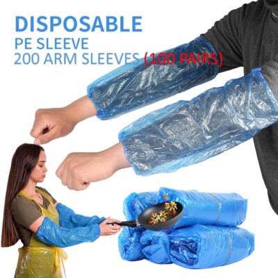 2000 BLUE Disposable Plastic Arm Sleeves Covers Oversleeves Cleaning ...