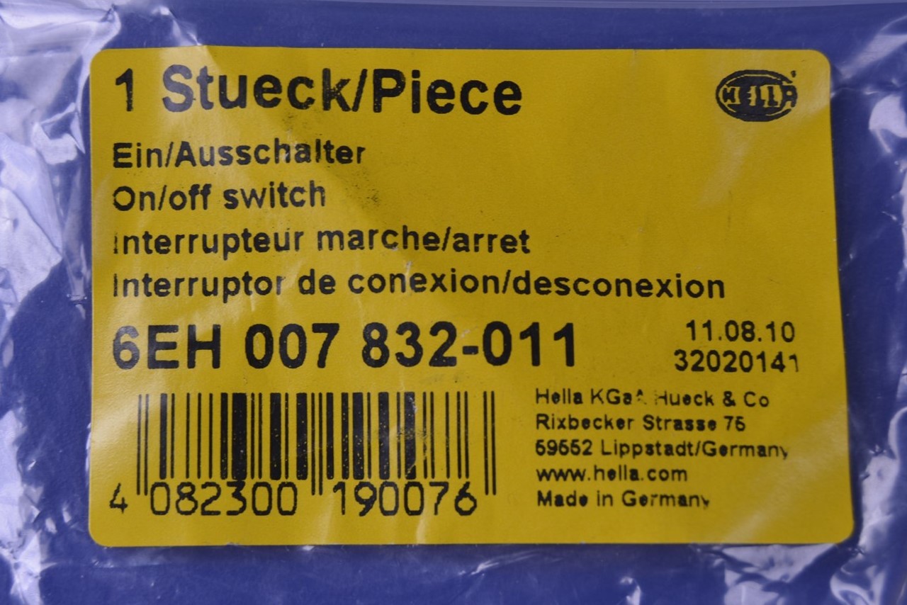 Hella Series 7832 Automotive interior On/Off Panel Switch 6EH007832-011 ...