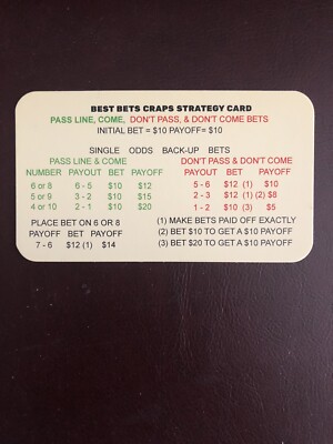 Craps Card | eBay
