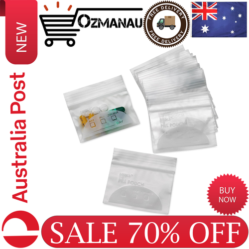 Pill Pouch Bags - (Pack of 100) 3" x 2.75" Pill Baggies and Disposable ...