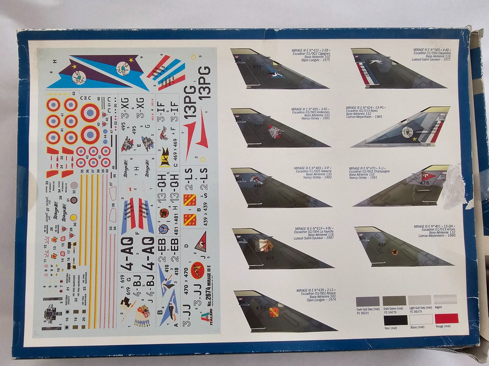 1/48 Mirage III E Model kit by Italeri # 2674 with 9 assorted Decal ...