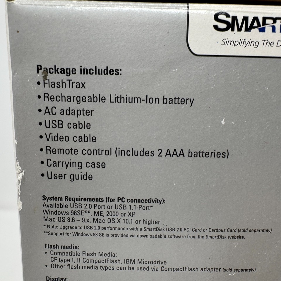 SmartDisk FlashTrax XT Silver ( 30 GB ) Digital Media Player/Storage ...