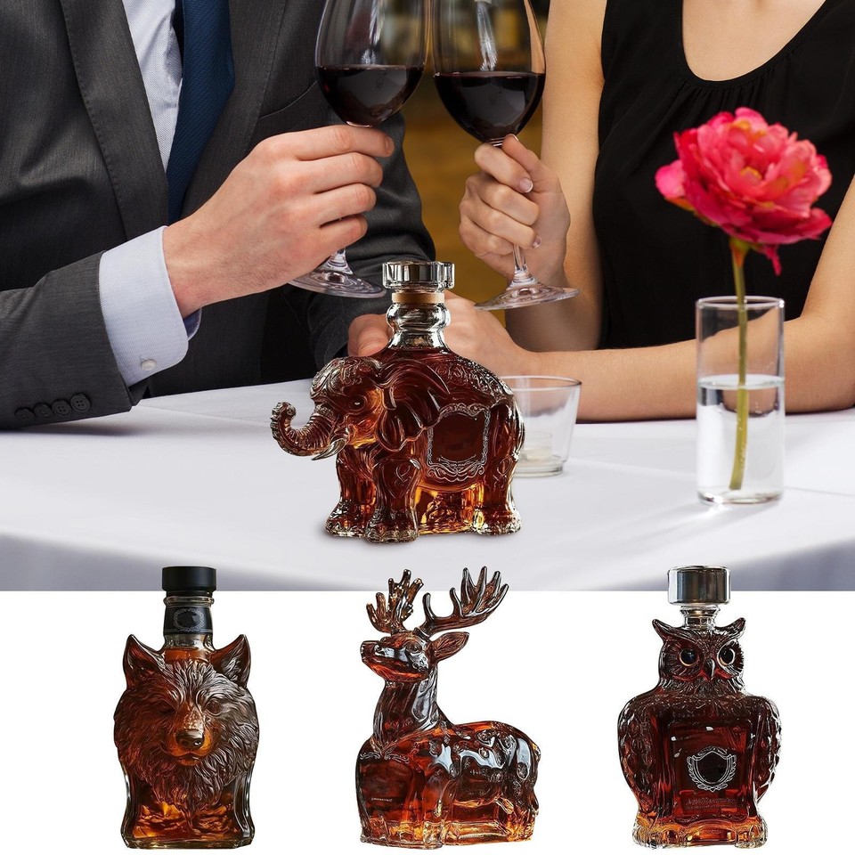Unique Whiskey Decanter Bottle,2025 New Unique Animal Glass Decanter ...