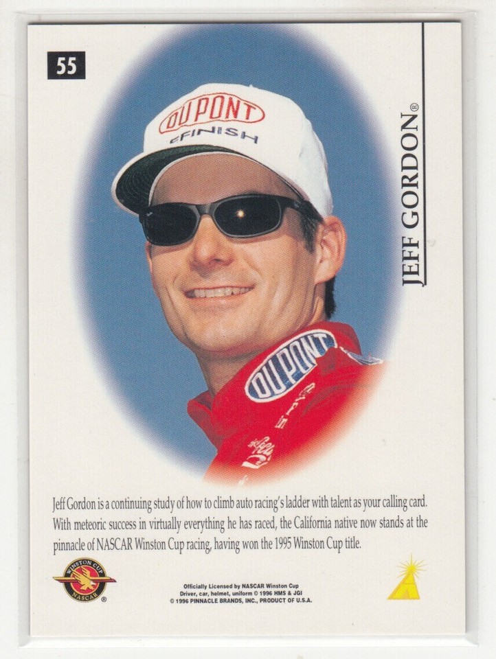 1996 Pinnacle Speedflix Artist's Proof JEFF GORDON #55 Nascar Insert ...