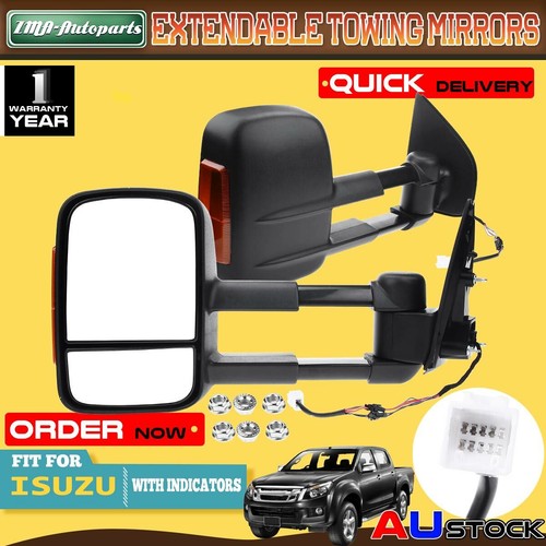 Pair Front Electric Towing Mirrors for Isuzu Holden Colorado RG with ...