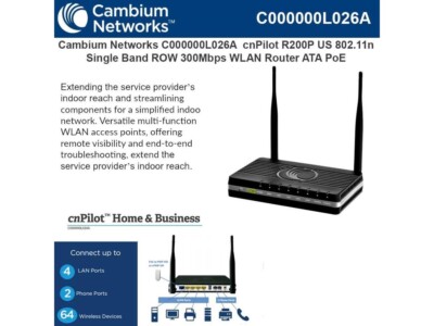 Cambium C000000L026A cnPilot R200P 300Mbps Wireless Router | eBay