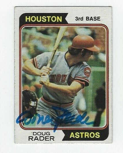 Doug Rader Autographed 1974 Topps Signed Baseball Card #395 Houston ...